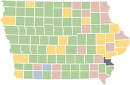 Iowa GOP Caucuses - GOP results map - 2012 election - Data Desk - Los ...